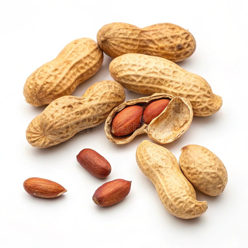 Peanuts in Shells Isolated on White Background Stock Illustration ...