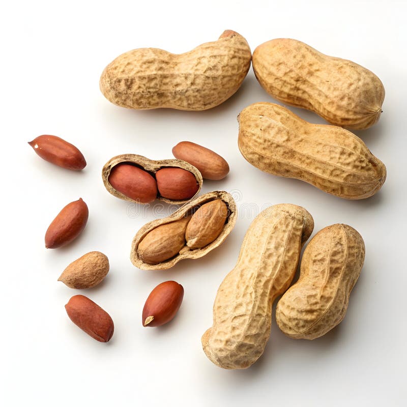 Peanuts in Shells Isolated on White Background Stock Illustration ...