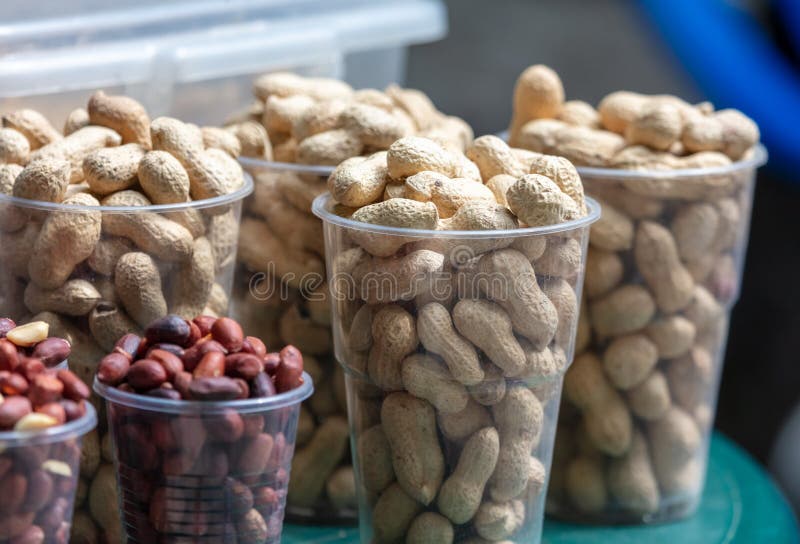 Peanuts are Sold in Plastic Cups Stock Image - Image of seed, peanuts ...