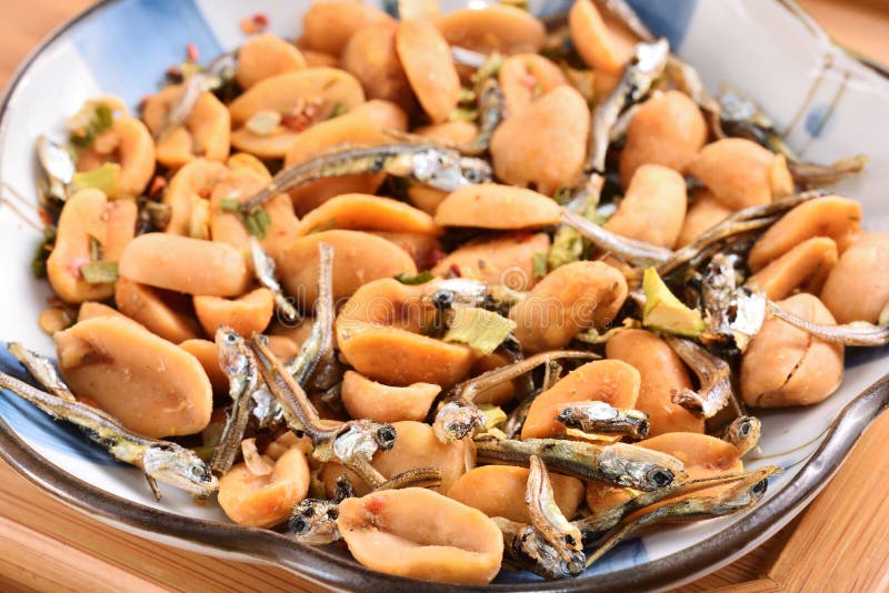 Peanuts & Spicy Scallion Flavor Fish Stock Photo - Image of peanut ...