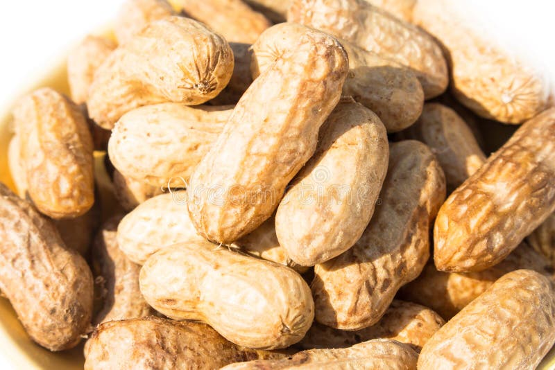 Peanuts Stack in Husk One Broken. Stock Image - Image of hypogaea ...