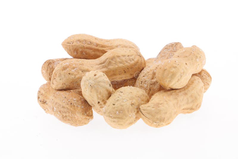 Peanuts Stack in Husk One Broken. Stock Photo - Image of goober ...