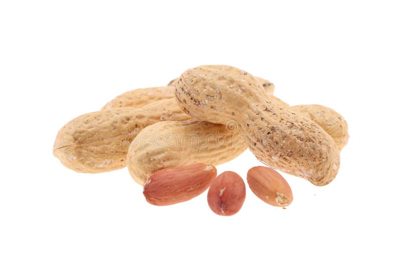 Peanuts Stack in Husk One Broken. Stock Photo - Image of goober ...