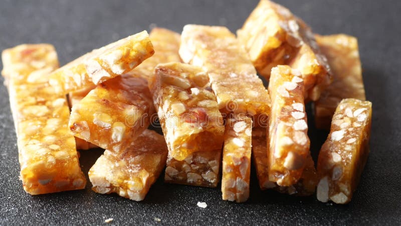 Peanuts Sweet Candy on Black Background Stock Video - Video of sweet ...