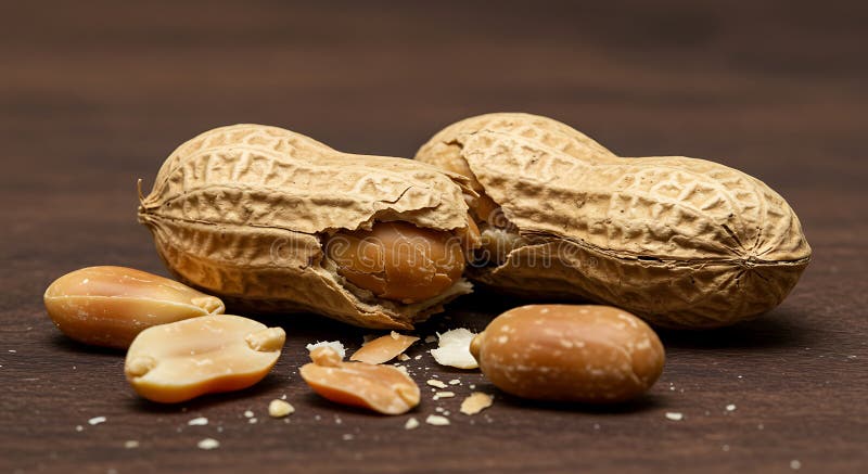 Peanuts in Their Shells and Shelled Peanuts are Arranged on a Dark ...