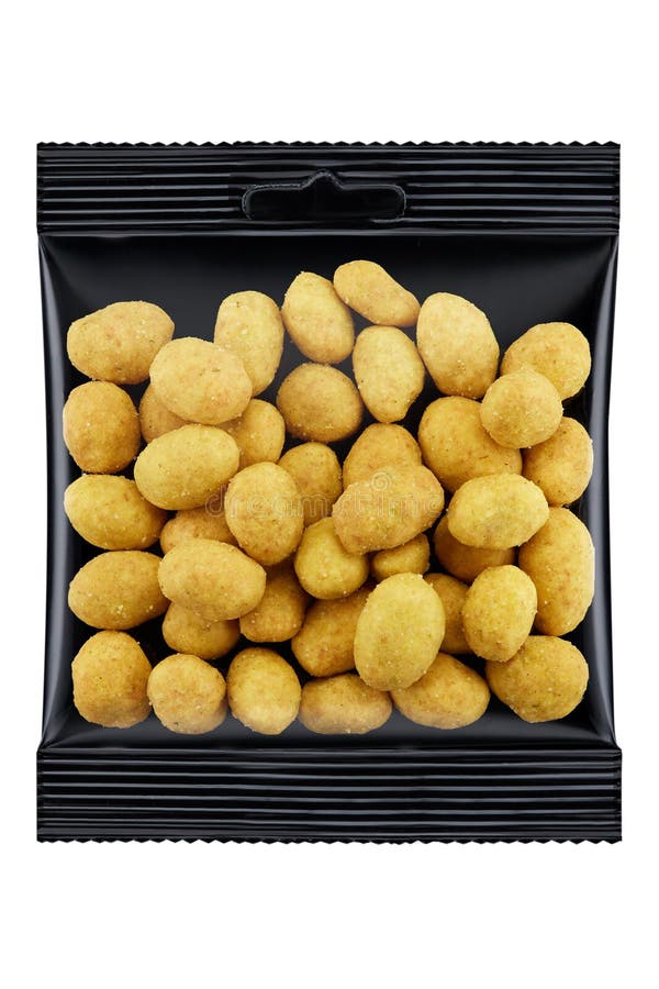 Glazed Peanuts in a Package with Sour Cream Flavor Stock Image - Image ...