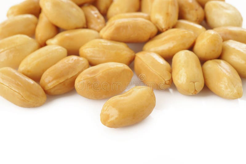 Peanuts on white stock photo. Image of fried, ingredient - 44580788