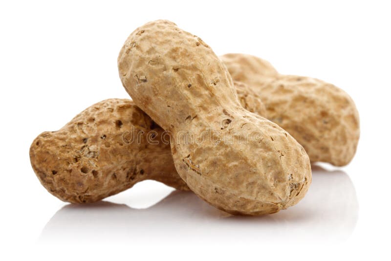 Peanuts on White Background Stock Photo - Image of macro, closeup ...