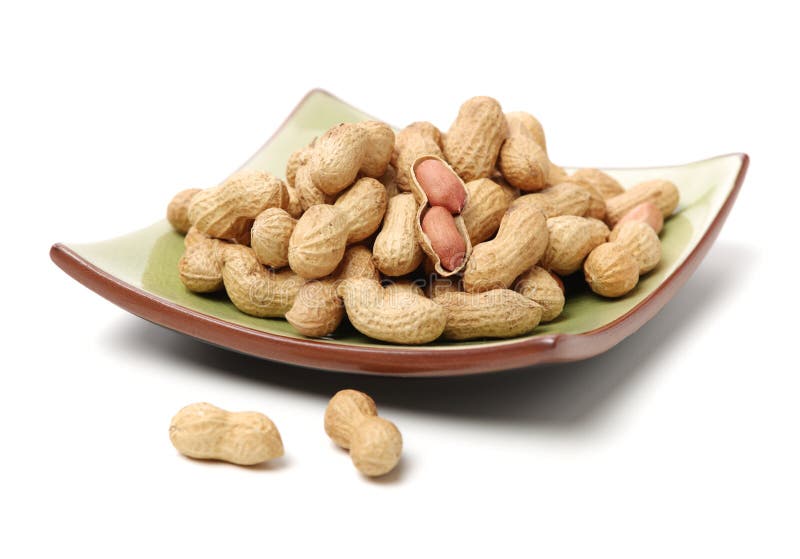 Peanuts on White Background Stock Photo - Image of peanuts, groundnut ...