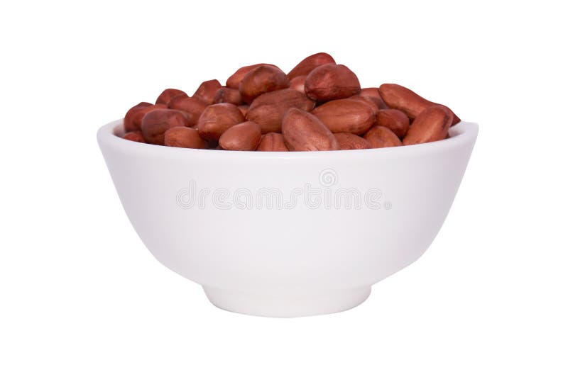 Peanuts White Bowl Background Isolate Side View Stock Photos - Free ...