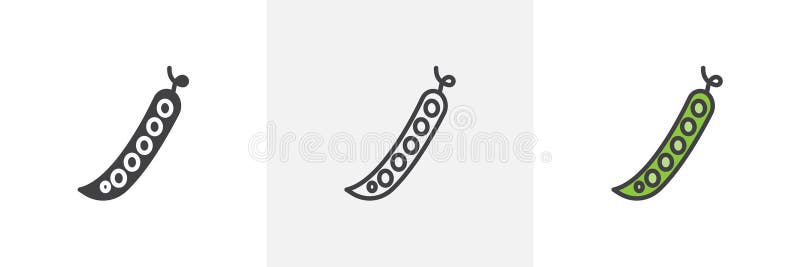 Peapod Icon Isolated on White Background Stock Vector - Illustration of ...