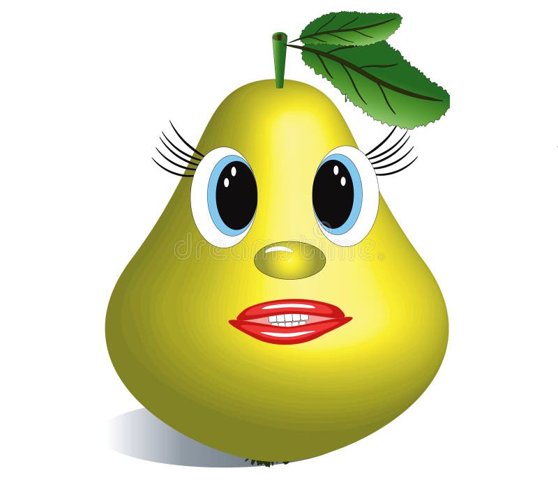 Cheerful Yellow Pear Cartoon Stock Illustration - Illustration of ...