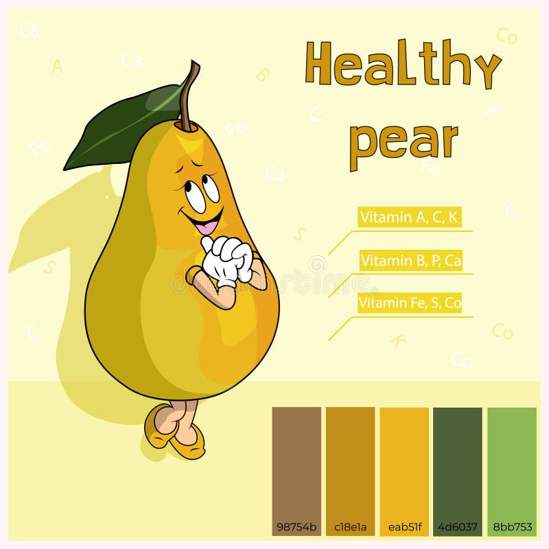 Live vitamin pear stock illustration. Illustration of humor - 285856733