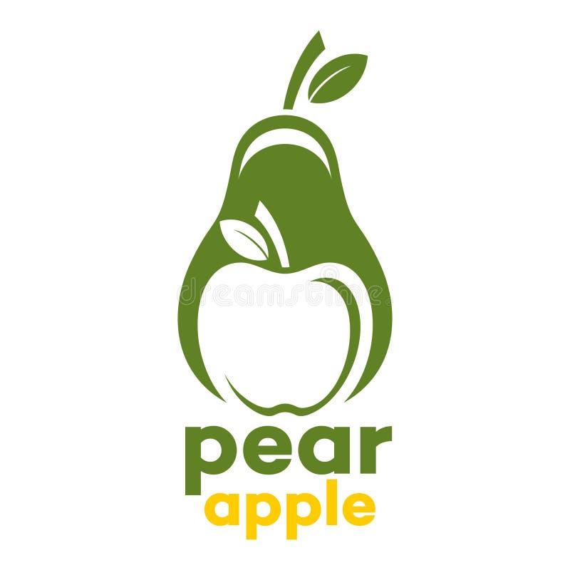 Pear and apple logo. stock illustration. Illustration of icon - 355059803