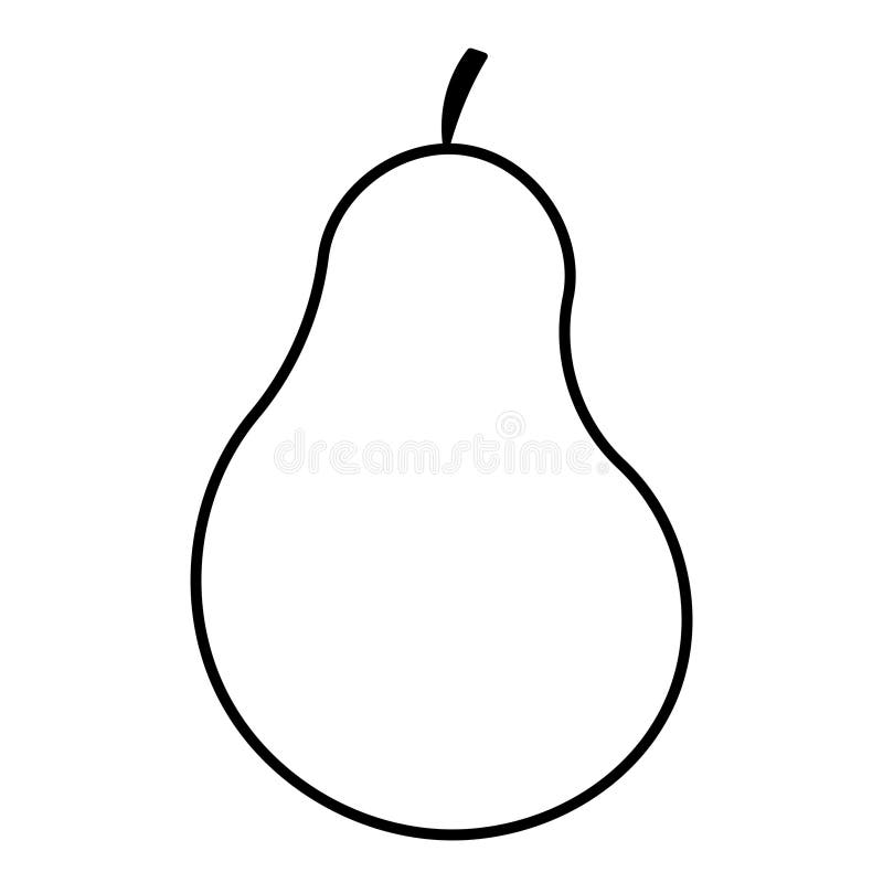 Pear Black Line Fruit Food Icon Element Stock Vector - Illustration of ...