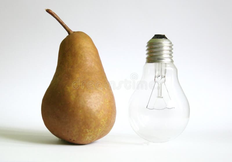 Pear and bulb stock image. Image of analogy, bright, lighting - 16004543