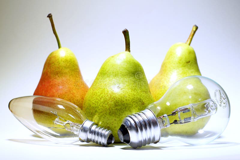 Pear shape light bulb stock photo. Image of fruit, lamp - 20071836