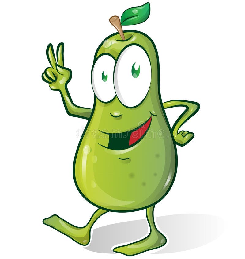 Happy Pear Cartoon Isolated Stock Vector - Illustration of artwork ...