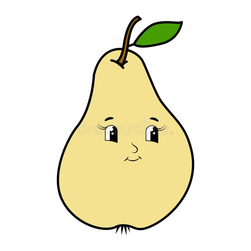 Pear Cartoon . Vector Illustration Stock Vector - Illustration of happy ...
