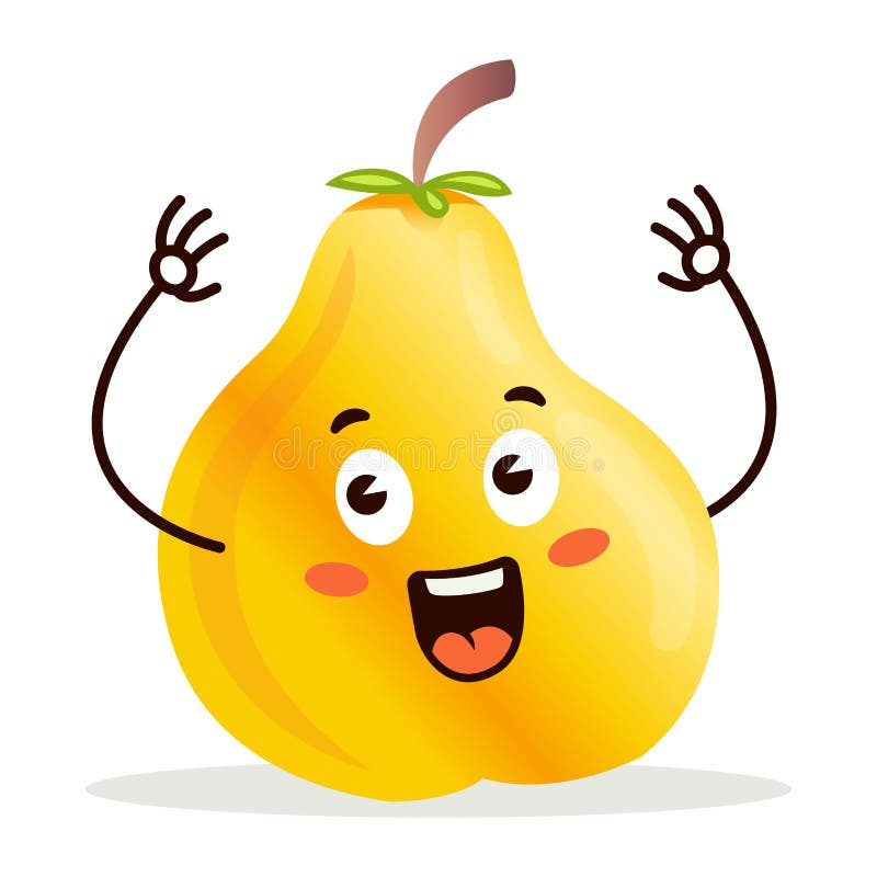 Pear Character with Hands and Face. Stock Vector - Illustration of ...