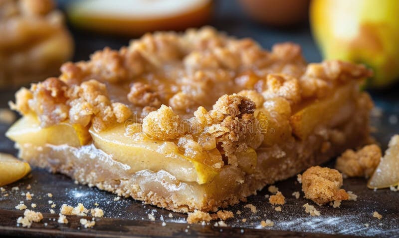 Pear Crumble Bars with a Crumbly Topping Stock Image - Image of crumble ...