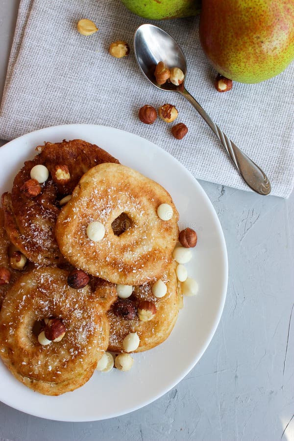 Fried pear donuts stock photo. Image of dessert, combination - 125737034