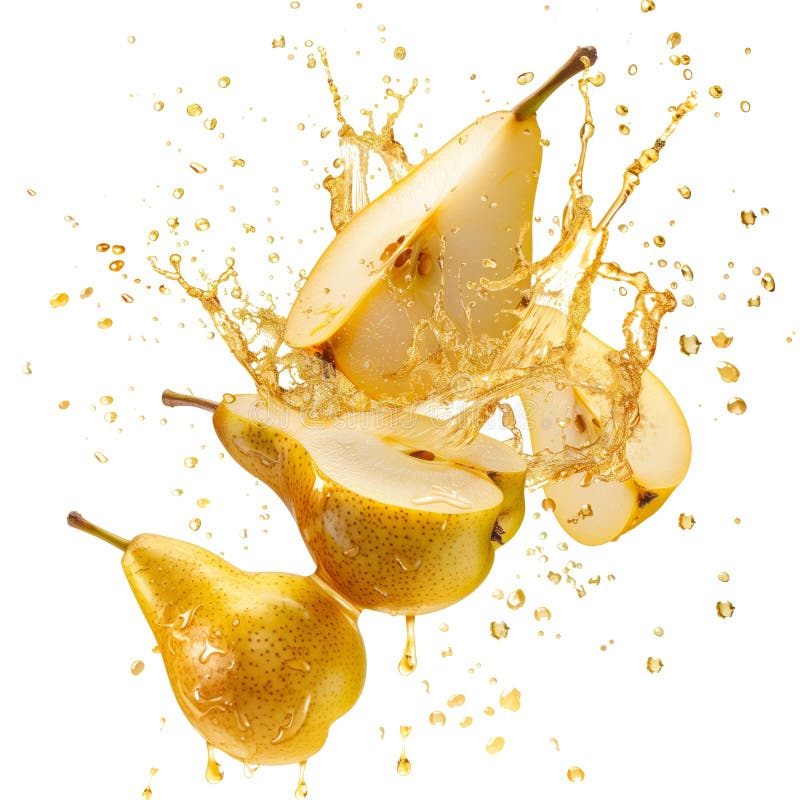 Pear Exploding and Bursting into Pieces with Juice Splatters in ...