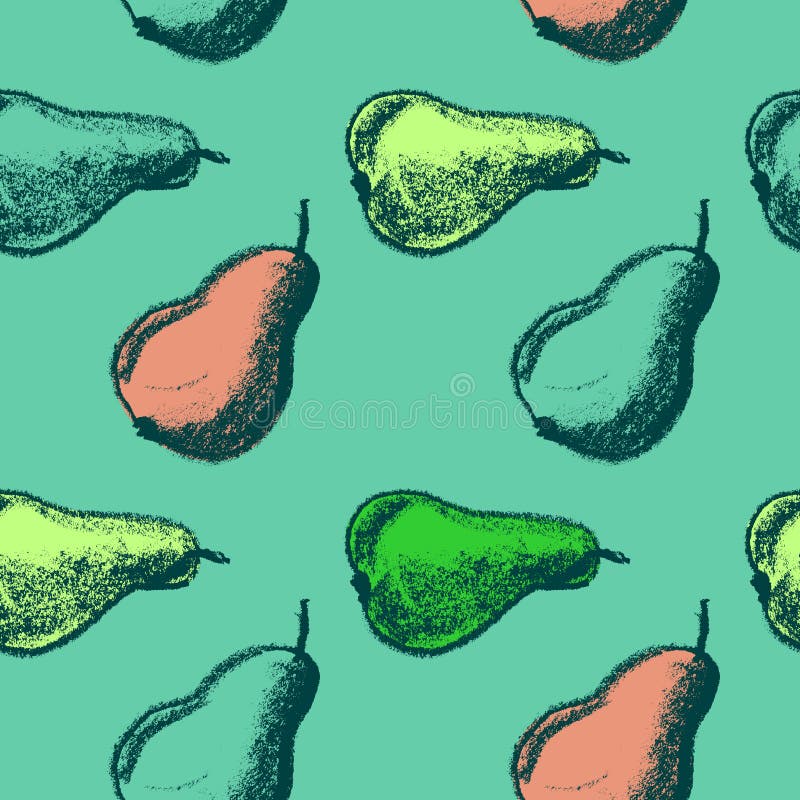 Color Pears Seamless Pattern for Fabric Design. Green Pear Textile ...