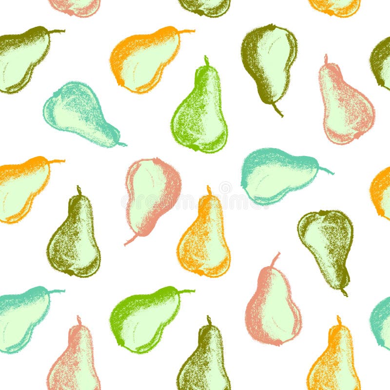 Color Pears Seamless Pattern for Fabric Design. Green Pear Textile ...