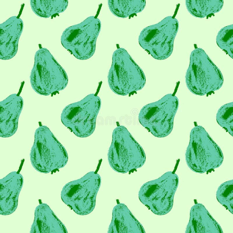 Color Pears Seamless Pattern for Fabric Design. Green Pear Textile ...