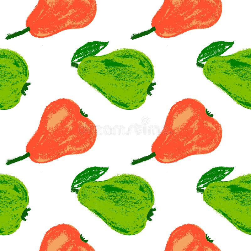 Color Pears Seamless Pattern for Fabric Design. Green Pear Textile ...