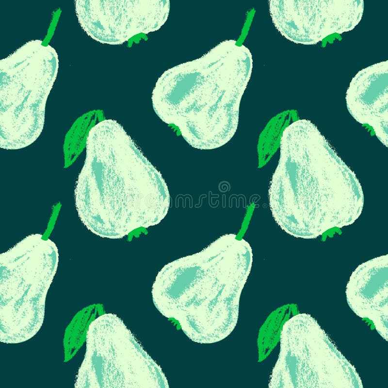 Color Pears Seamless Pattern for Fabric Design. Green Pear Textile ...