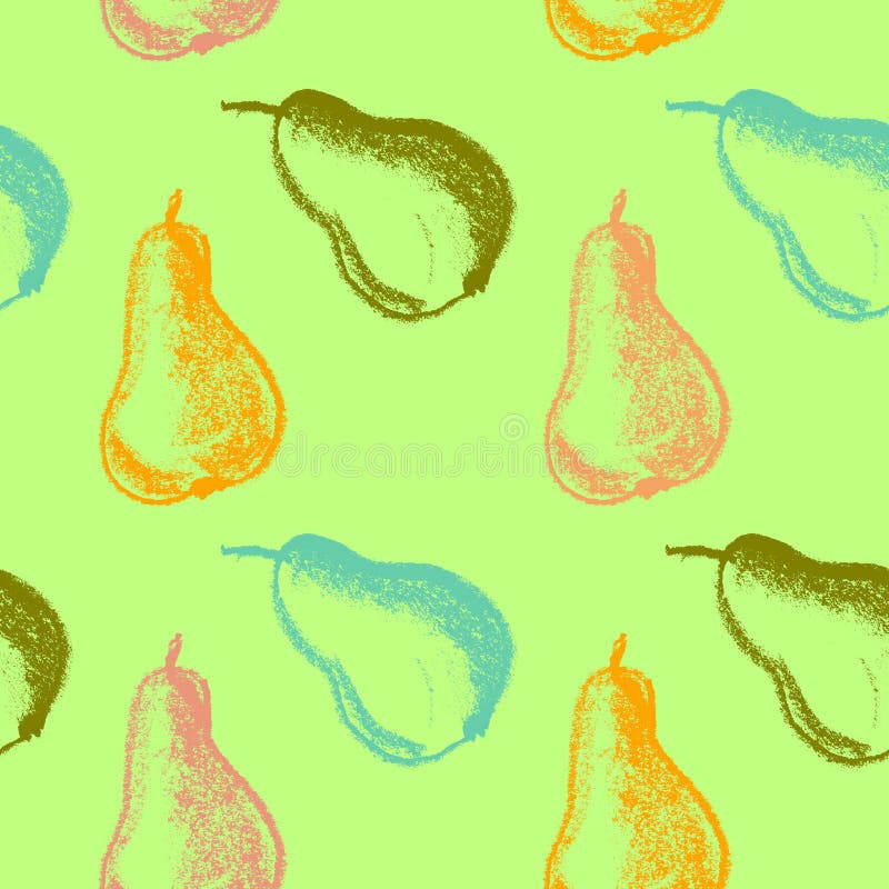 Color Pears Seamless Pattern for Fabric Design. Green Pear Textile ...