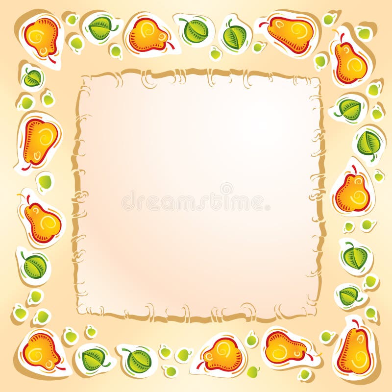 Pear frame stock vector. Illustration of square, drawing - 16396563