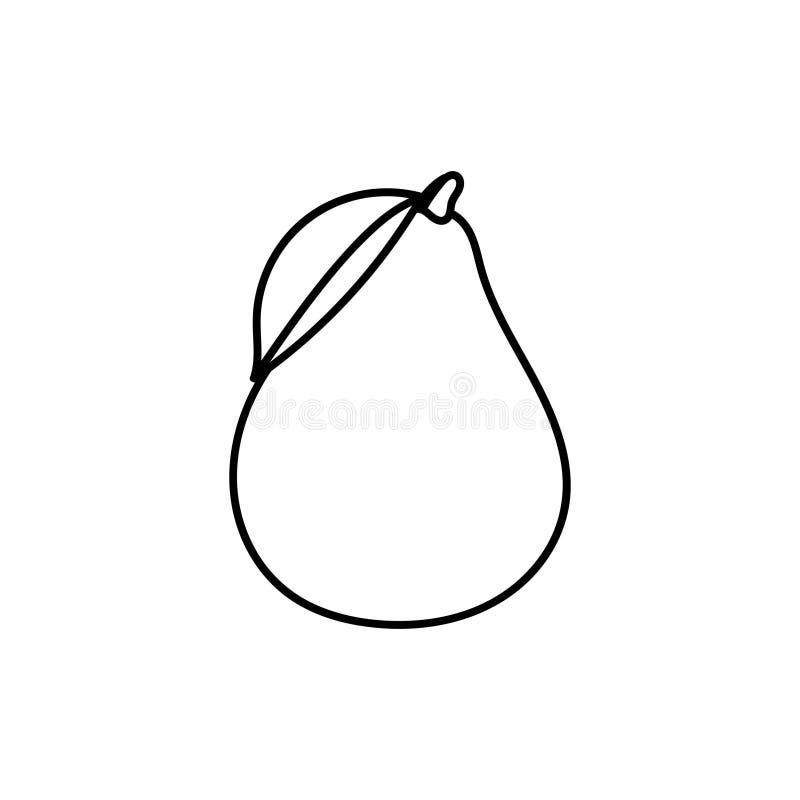 Pear Fresh Fruit Nature Line Simple Logo Stock Vector - Illustration of ...