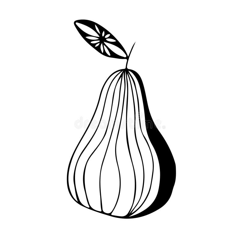 Pear. Fruit Pear Doodle Isolated on Case Background. Abstract Image of ...