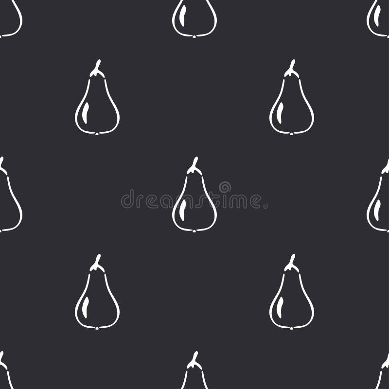 Pear Fruit Leaf Vector Plain Seamless Pattern. Simplified Retro ...
