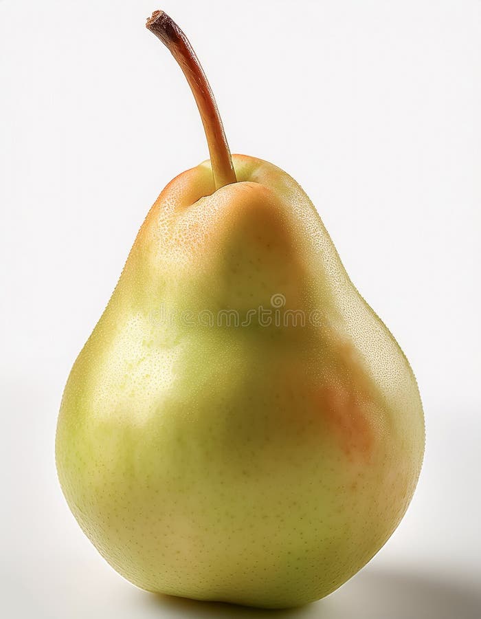 Pear Fruit, Peeled or Cut on a Natural White Stock Image - Image of ...