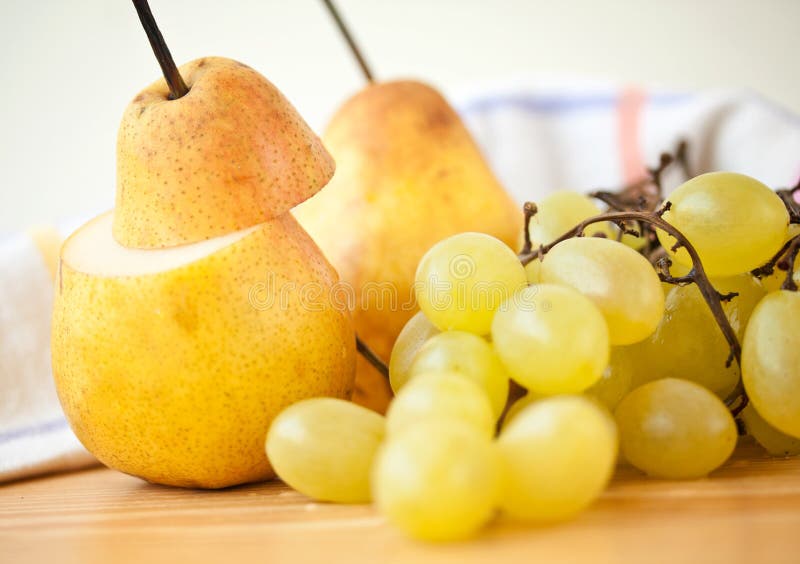 Pear and grape fresh fruit stock photo. Image of healthy - 23975916