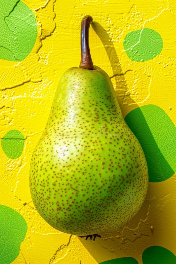 A Pear is a Green and Yellow Fruit with Spots on it, AI Stock ...
