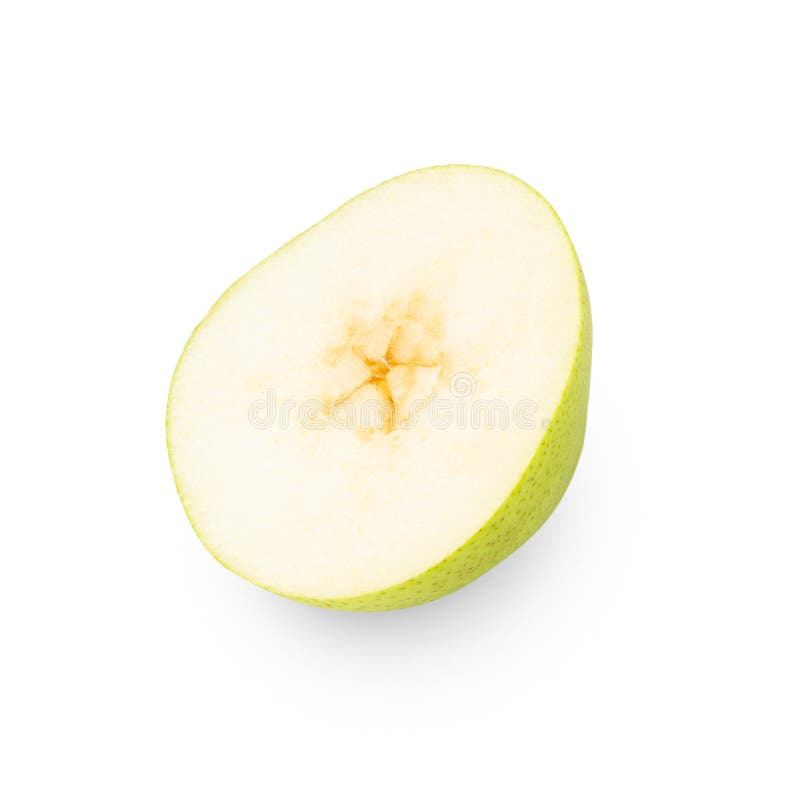Pear Half Isolated on White Background with Clipping Path, Full Depth ...