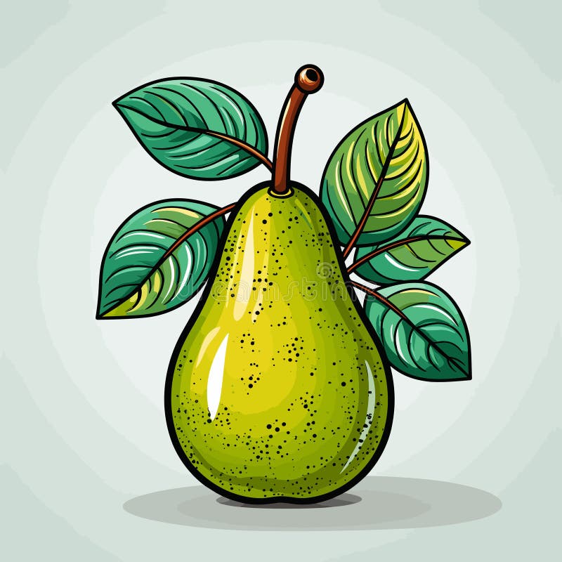 Pear. Pear Hand-drawn Comic Illustration. Vector Doodle Style Cartoon ...