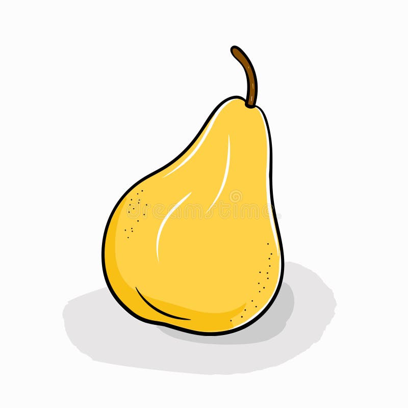 Pear. Pear Hand-drawn Comic Illustration. Vector Doodle Style Cartoon ...