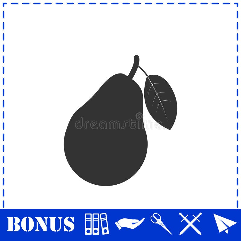 Pear icon flat stock vector. Illustration of nature - 155261170