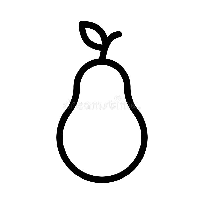 Pear Icon Linear Logo Mark in Black and White Stock Vector ...