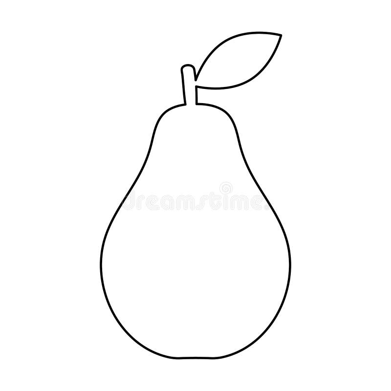 Pear. Minimalistic Simple Fruit Element. Outline, Line, Doodle Style ...