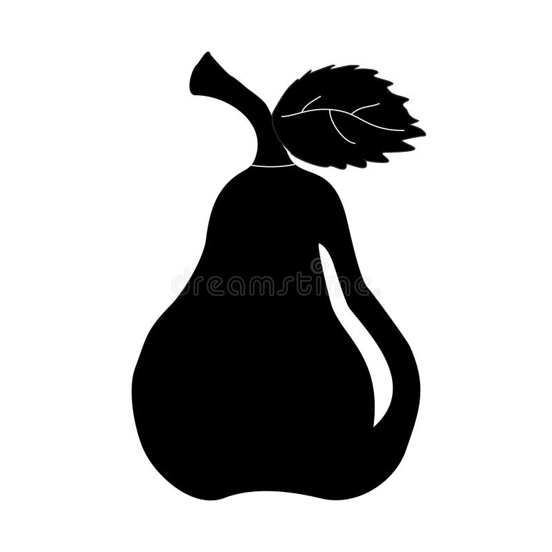 Pear Icon. Simple Outline Drawing, Vector Icon in Flat Style Fruit ...