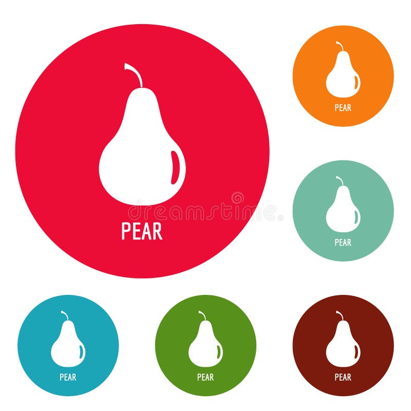 Pear icons circle set stock illustration. Illustration of natural ...