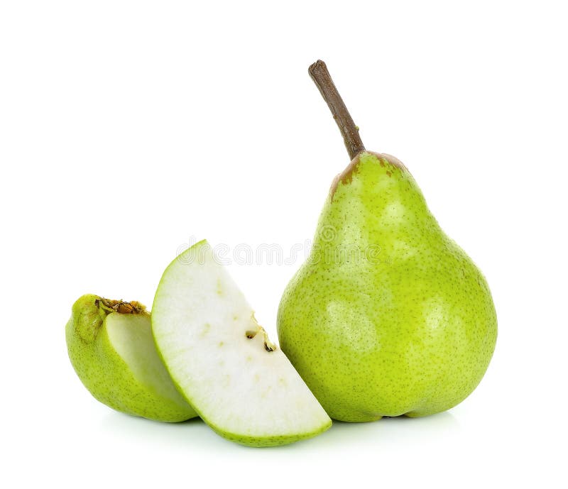 Green Pear Isolated on a White Background Stock Image - Image of ripe ...