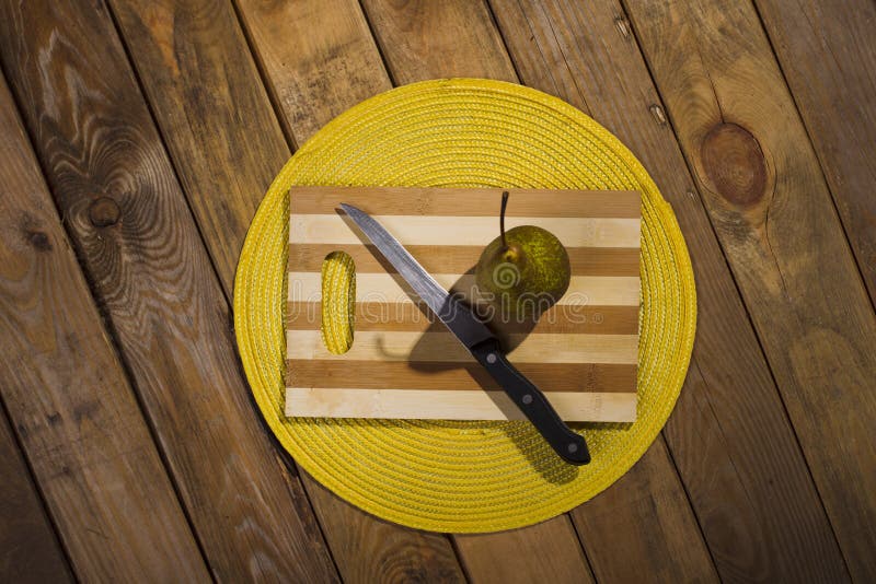 Pear Knife Lying Cutting Board Stock Photos - Free & Royalty-Free Stock ...